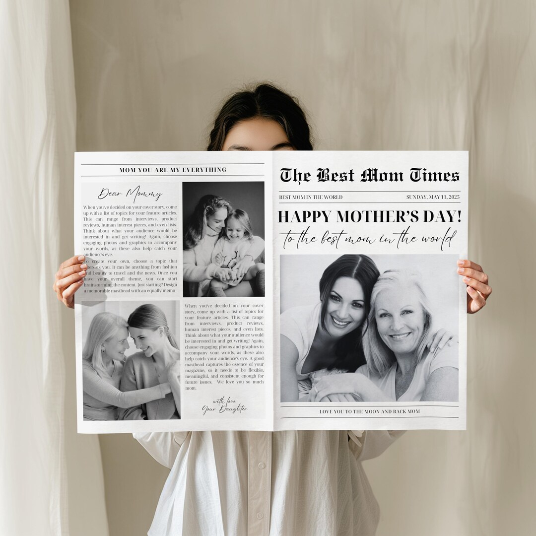 Mothers Day Newspaper Template, Mothers Day Flower Bouquet Wrap, Large ...