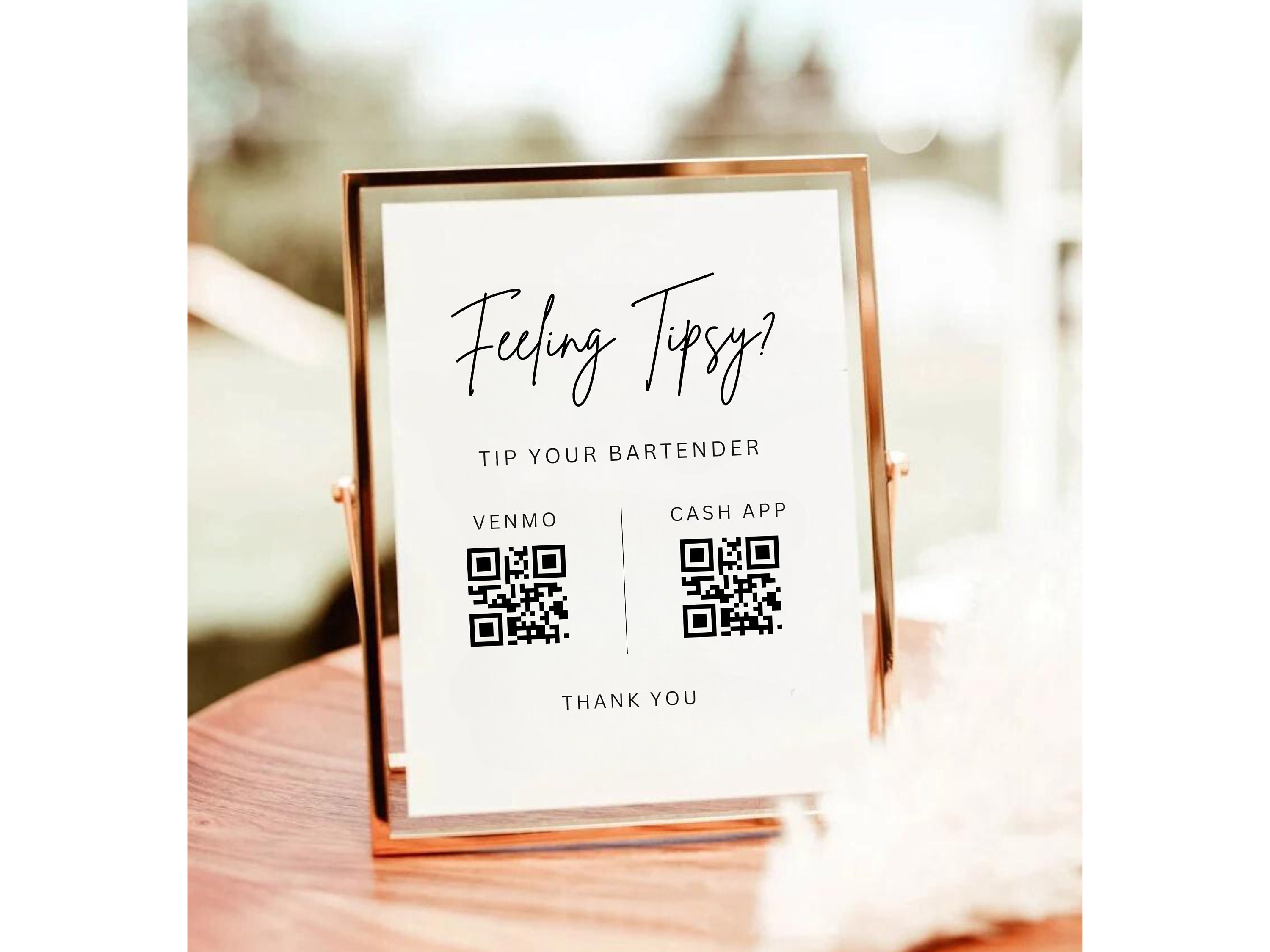 Bartender QR Code Tip Sign Template, Virtual Tips Sign, Venmo and Cash ...