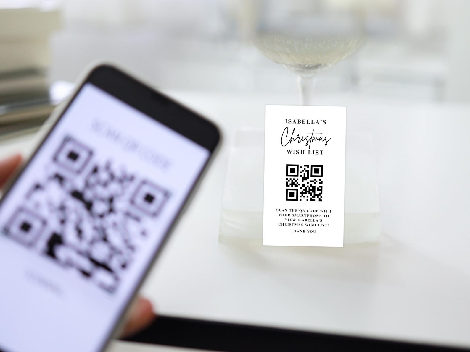 Christmas Wish List QR Code Card Insert: Canva Template (digital ...