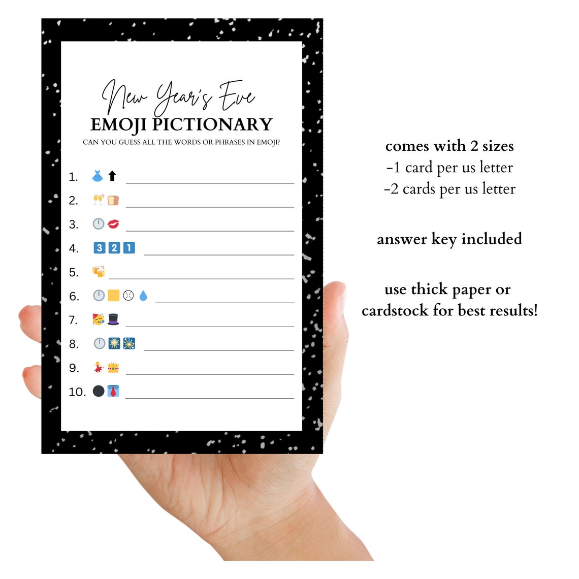 New Years Eve Emoji Pictionary, New Years Eve Party, Games for Adults ...