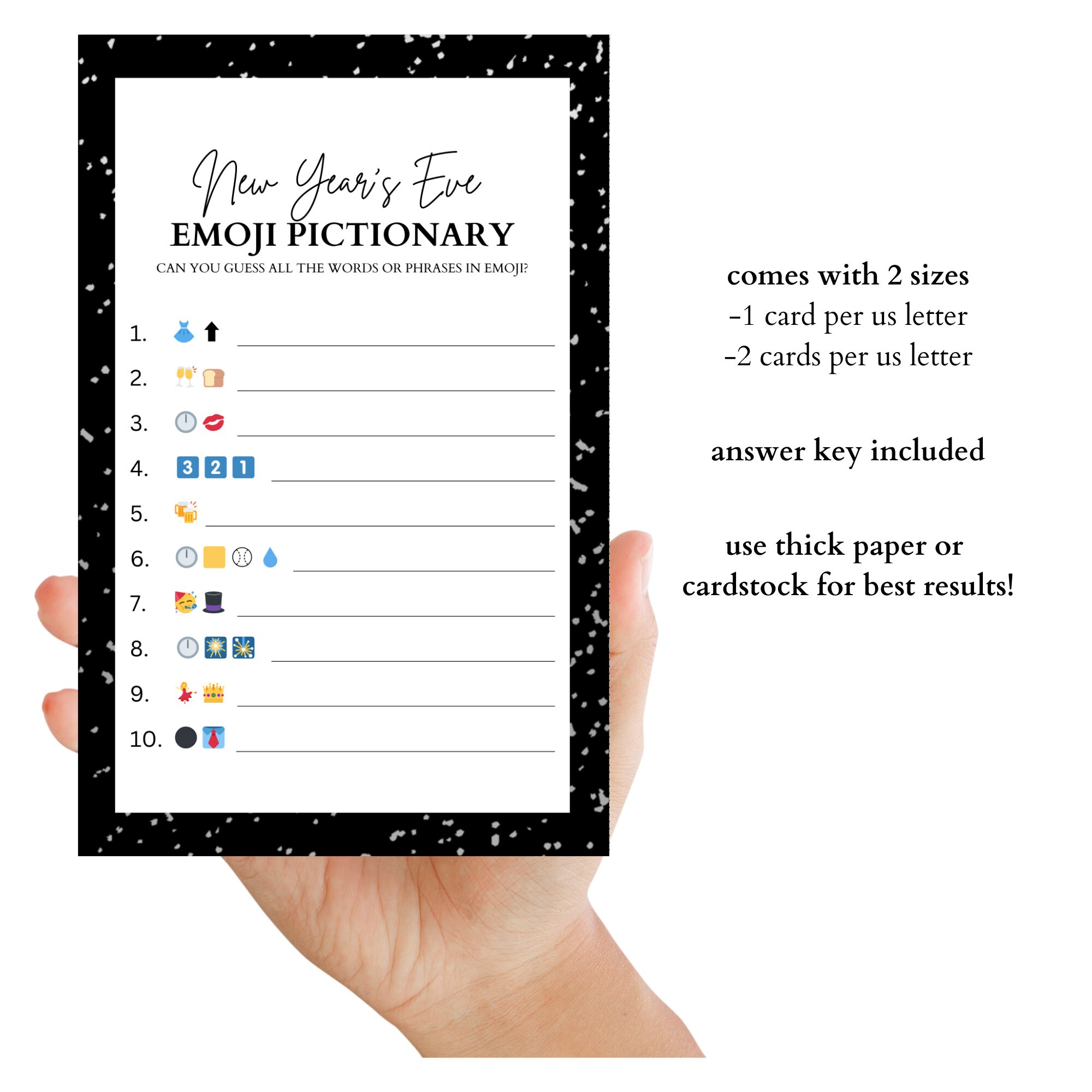 New Years Eve Emoji Pictionary, New Years Eve Party, Games for Adults ...