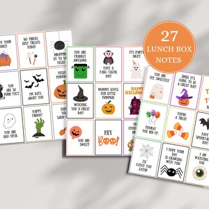Halloween Lunch Box Notes, Printable Lunch Notes for Kids, Cute ...