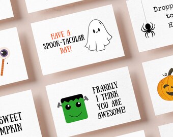 Halloween Lunch Box Notes Printable, Kids Lunch Notes, School Lunchbox ...