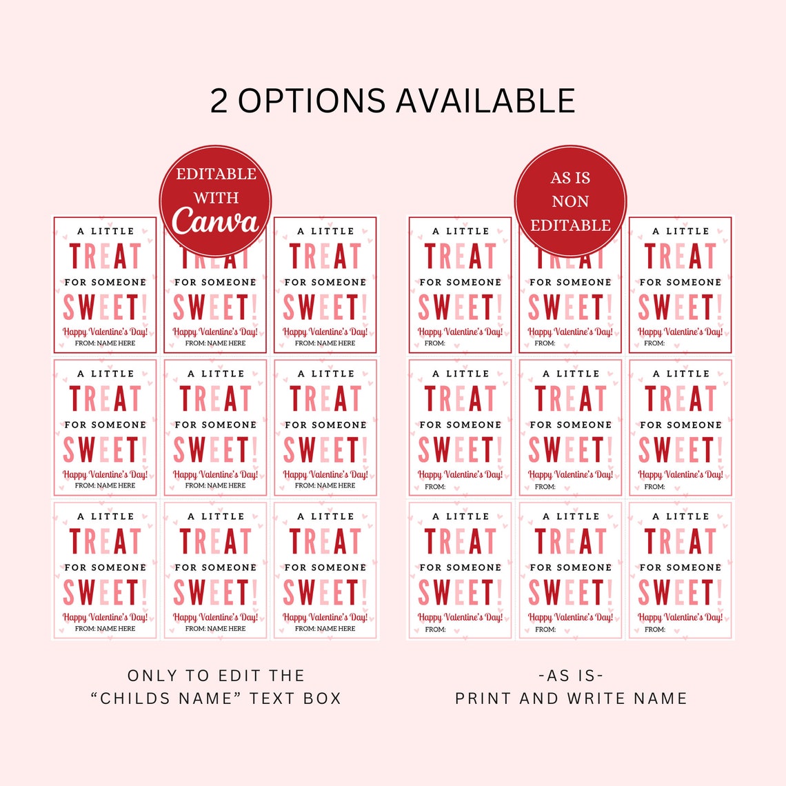Valentines Day Sweet Treat Tag, Valentines Day Cards for Kids Classroom ...