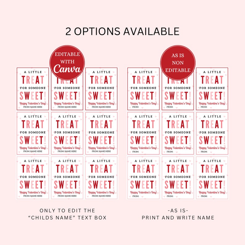 Valentines Day Sweet Treat Tag, Valentines Day Cards for Kids Classroom ...