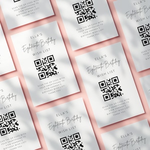Birthday Wish List QR Code Insert Card Template (digital Download) - Etsy