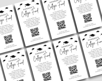 Graduation Party Invitation Insert Card Canva Template, Graduation QR ...
