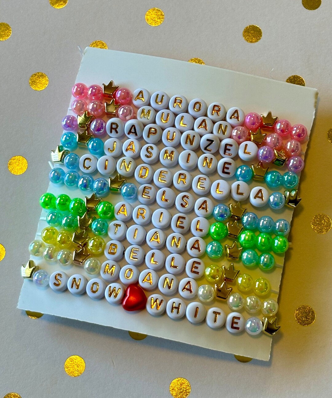 Disney Princess Theme Beaded Bracelet Sets - Etsy