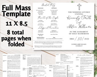 Catholic Wedding Anniversary Program Mass Template, PDF Template, Editable Digital Download ...