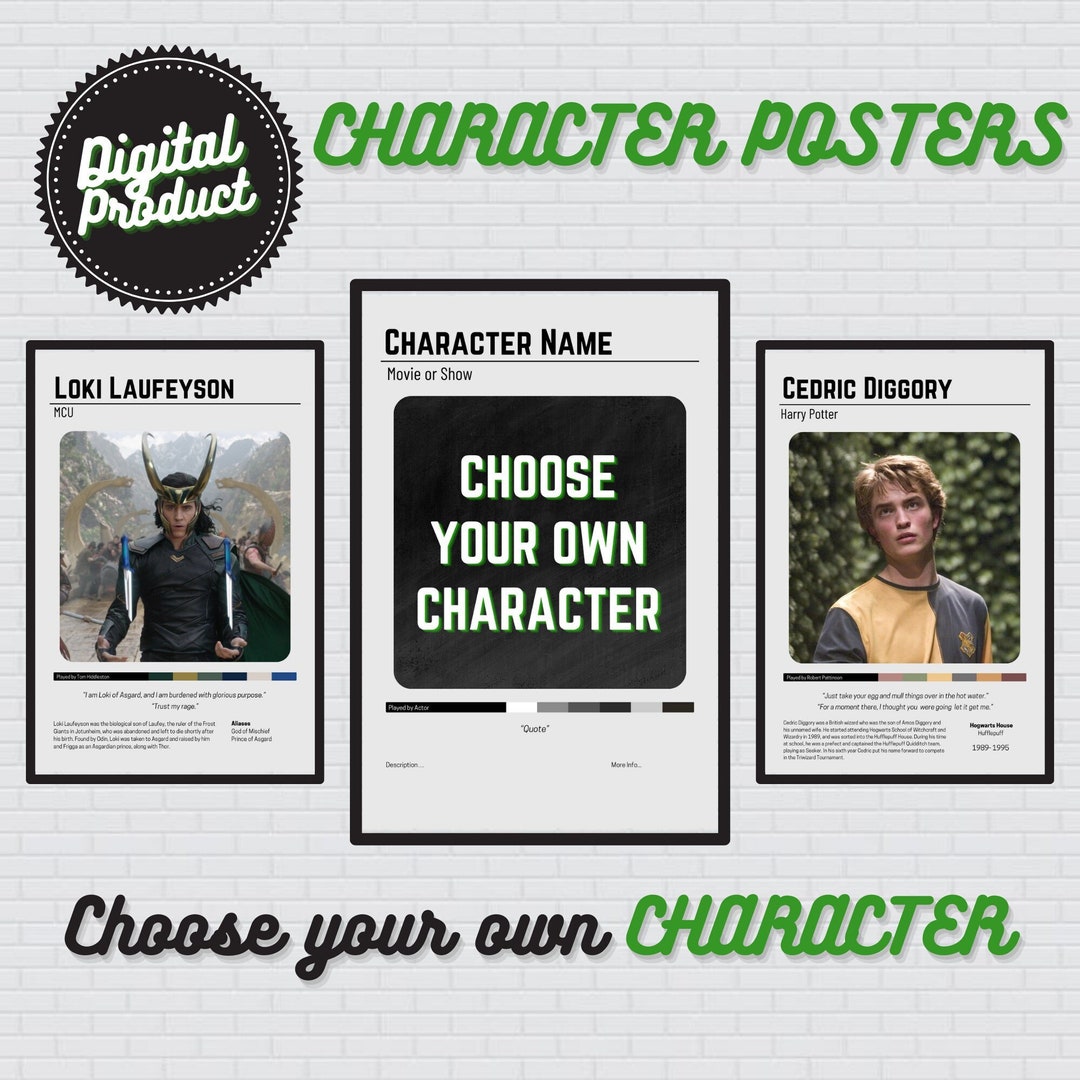 Custom Character Poster / Choose Your Own Character / Digital - Etsy