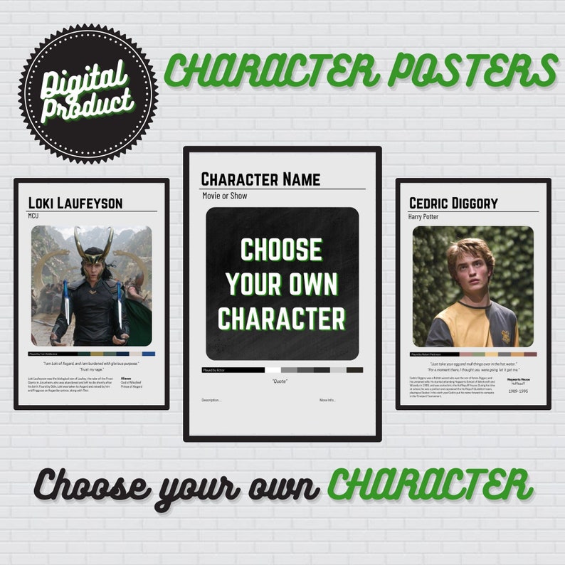 Custom Character Poster / Choose Your Own Character / Digital Prints ...