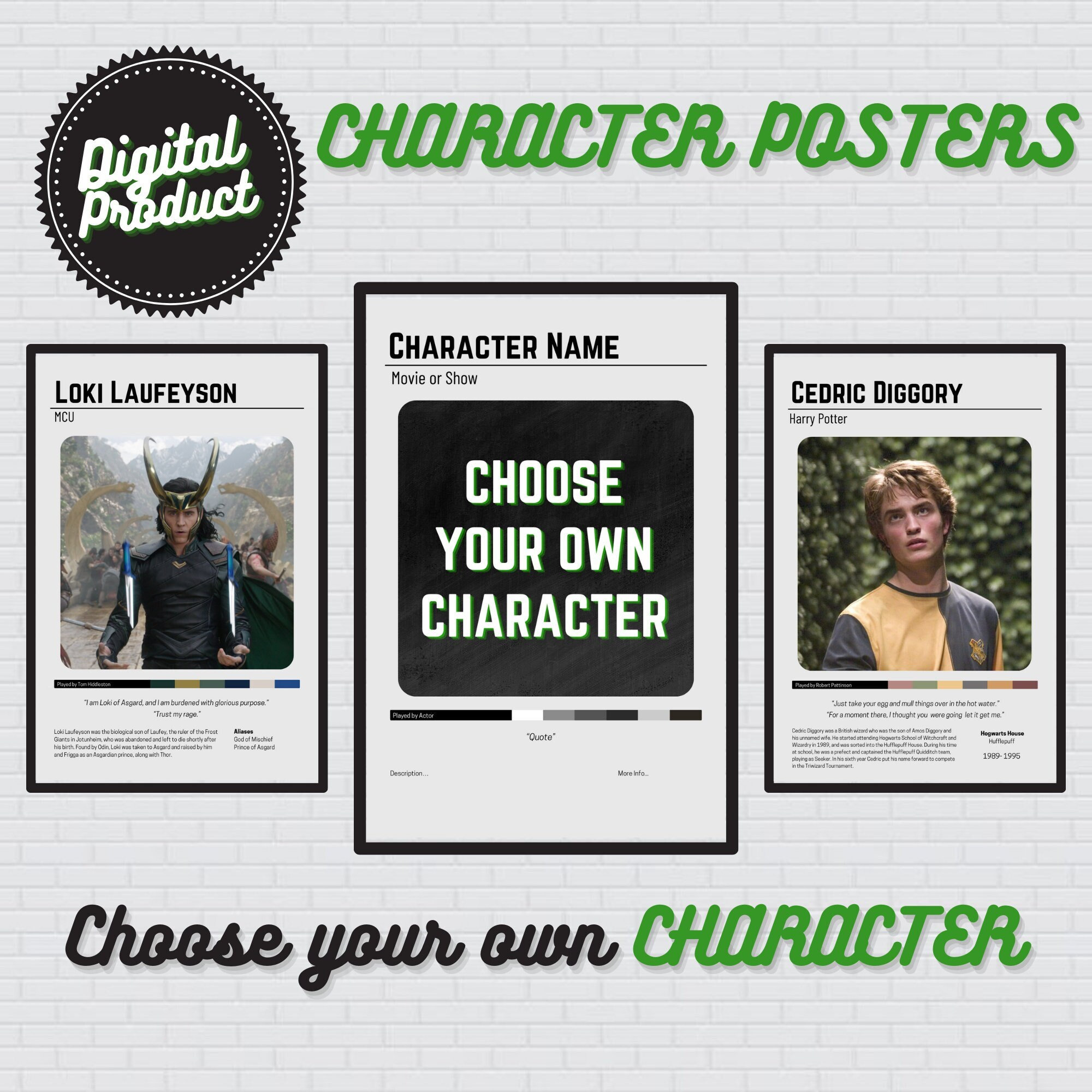 Custom Character Poster / Choose Your Own Character / Digital Prints ...