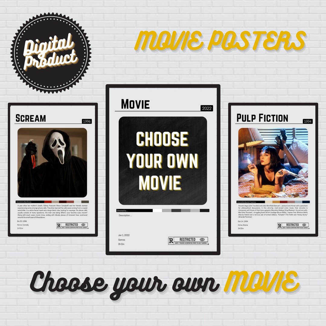 Custom Movie Poster / Choose Your Own Movie Cover / Digital Prints ...
