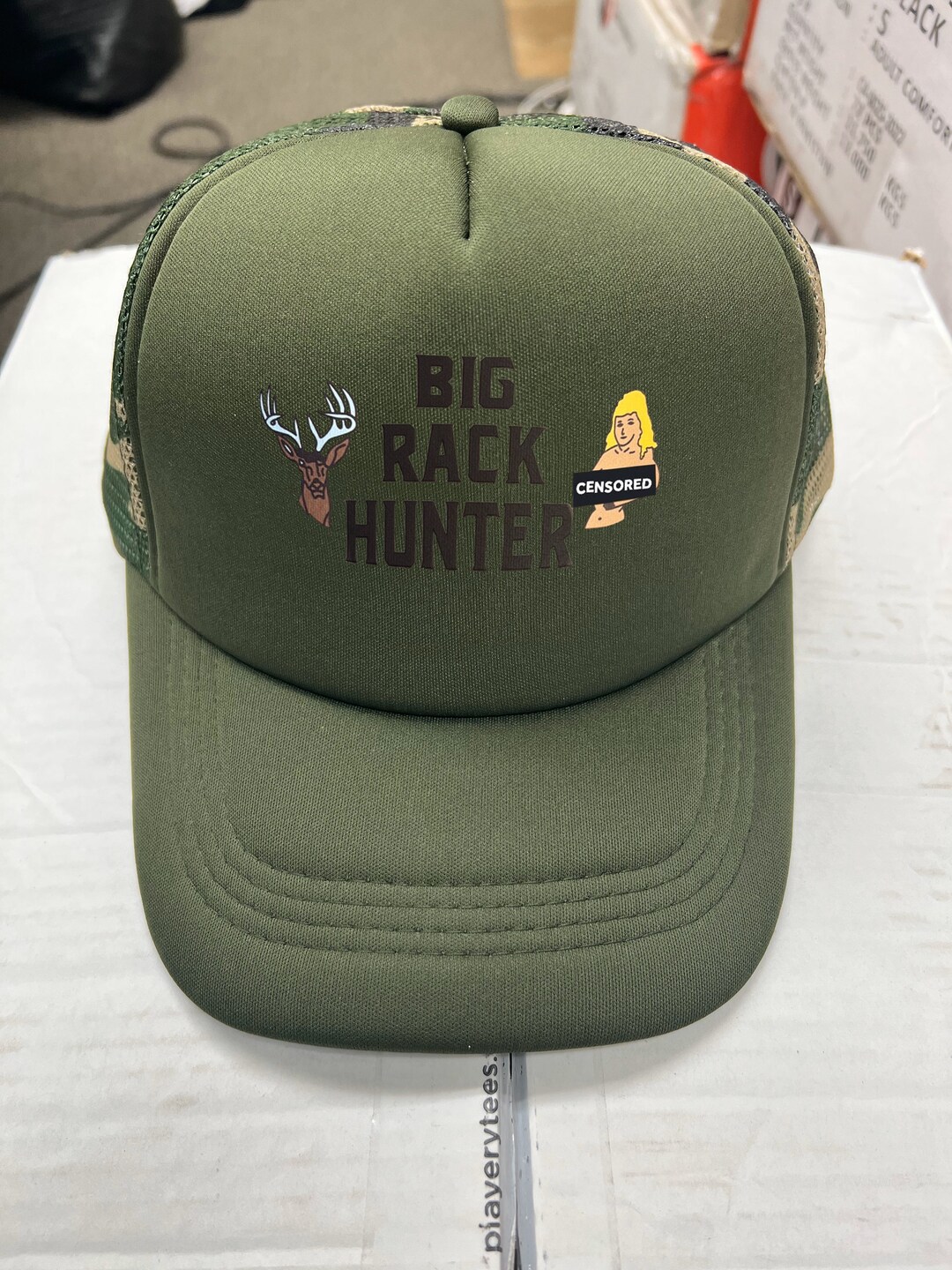 Big Rack Hunter Camo Trucker Hat - Embroidered Hunting Cap, Adjustable ...