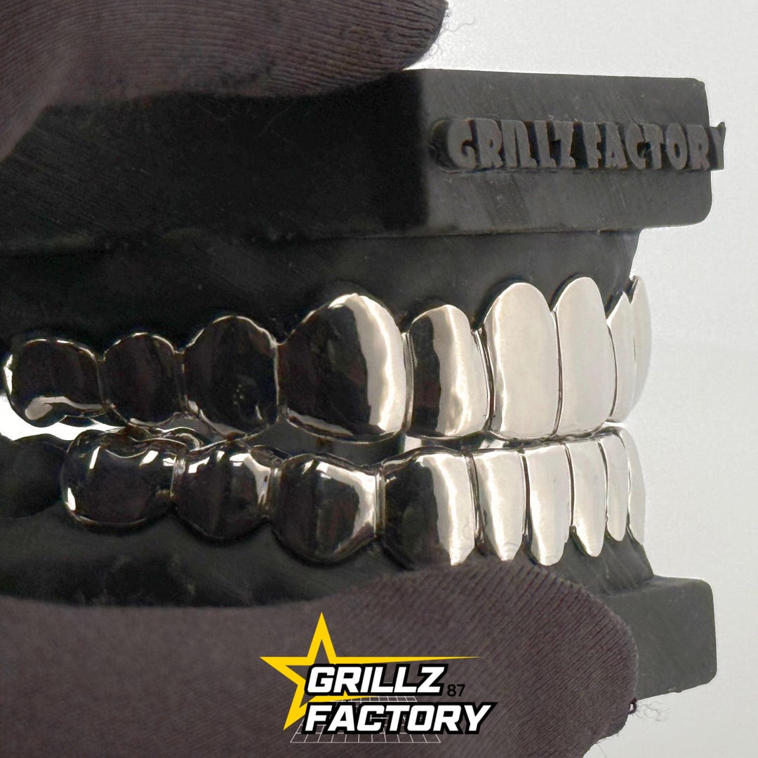 Winter White Gold Grillz: Metallic Finish, Free Mold Kit - Etsy