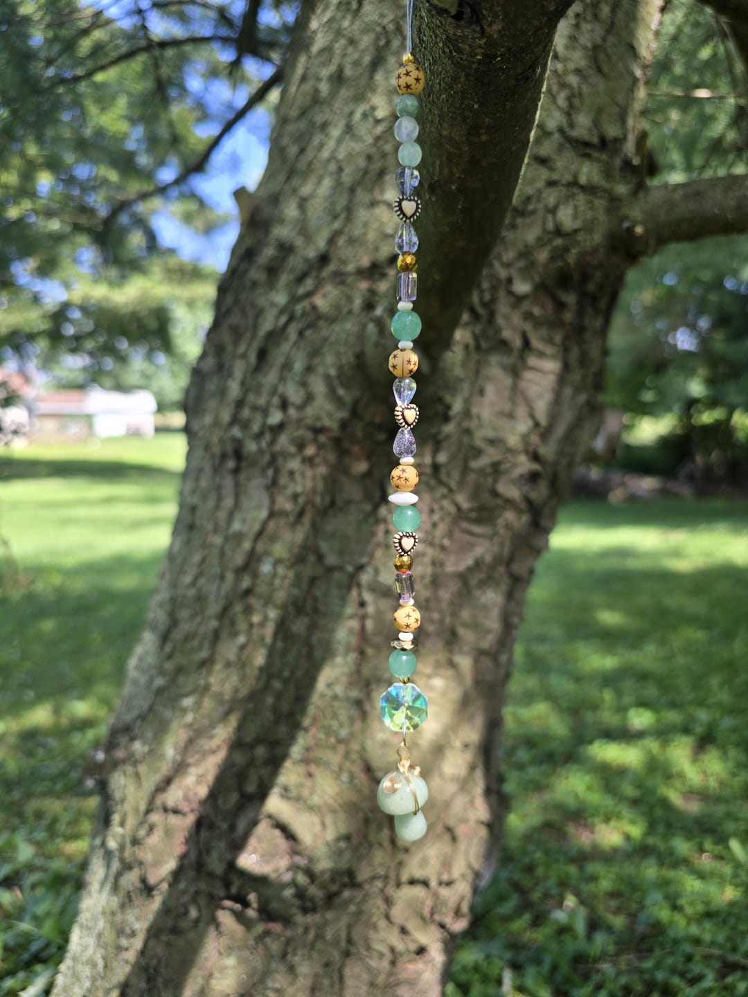 Moss Sprite Mini Tree Charm – Green Aventurine, Star Beads & Wire ...