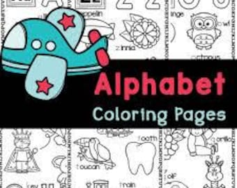 Alphabet Coloring Pages - Etsy