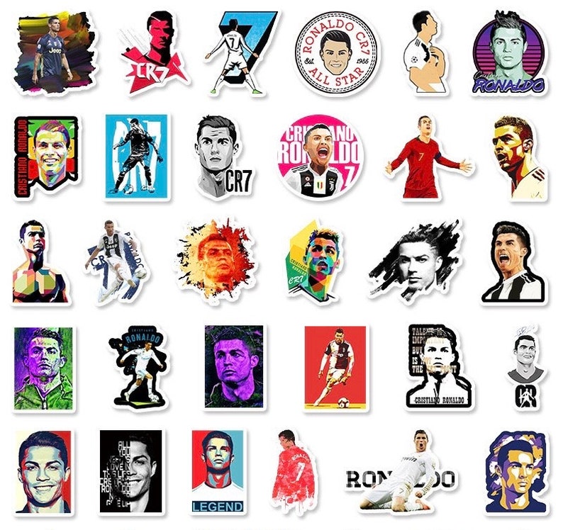 52pcs Cristiano Ronaldo Theme Waterproof Stickers - Etsy