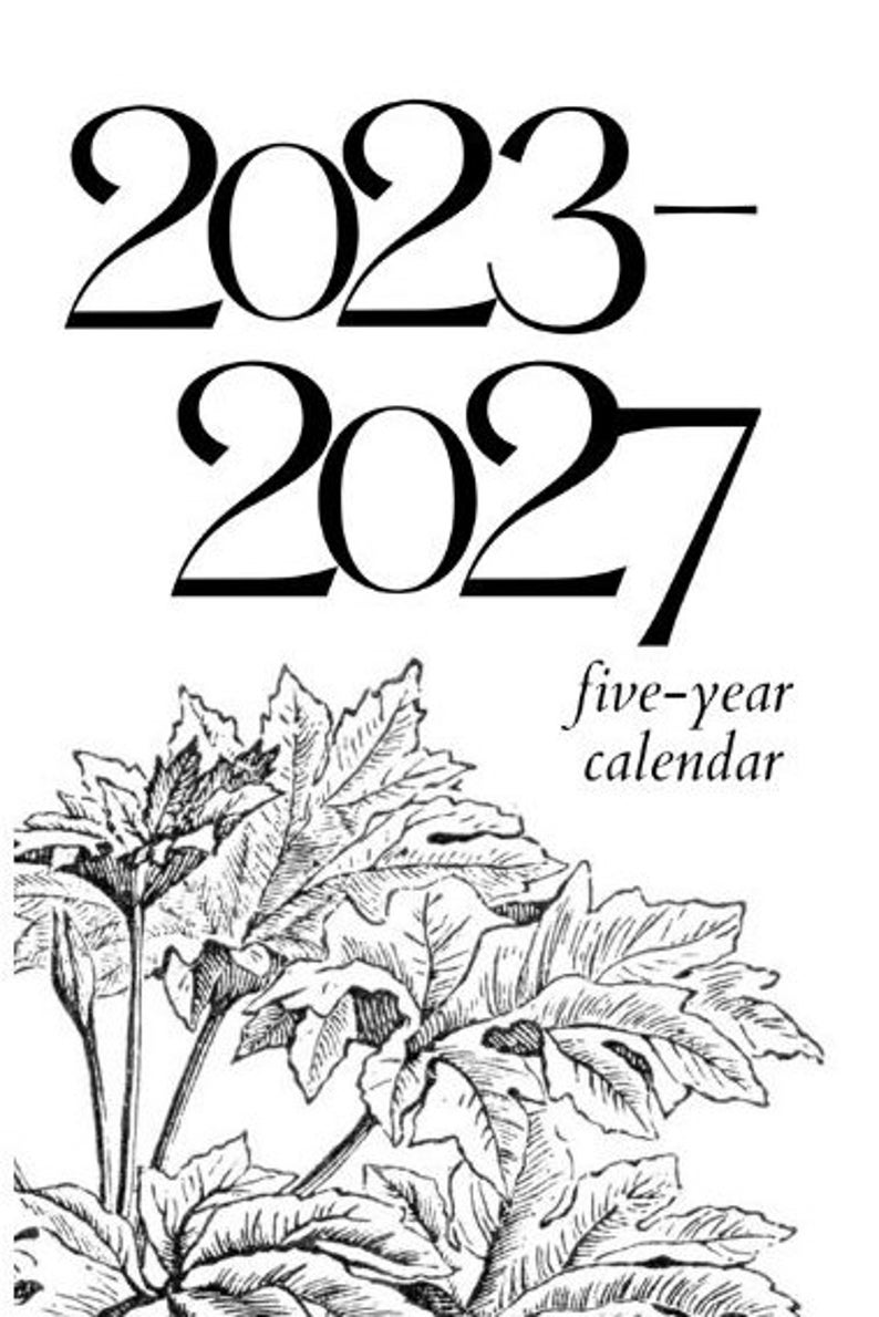 DIGITAL DOWNLOAD - Five-year Calendar 2023-2027 - Botanical Minimalist ...