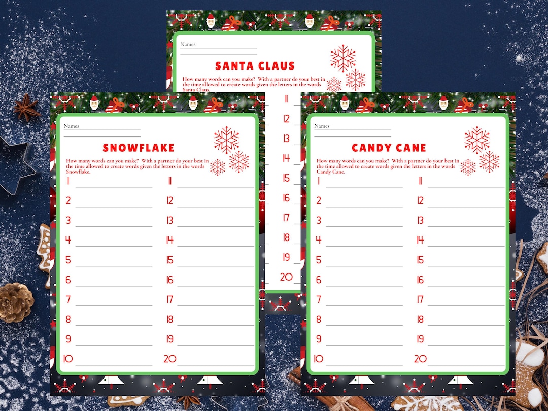 Christmas Make a Word Worksheet, Christmas Printable, Christmas Word ...