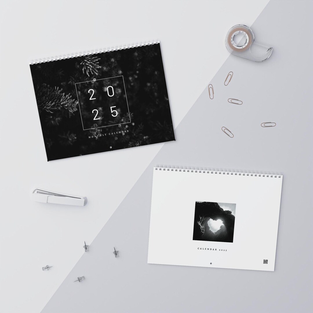 2025 Minimalist Wall Calendar Black and White Photography Inspirational ...