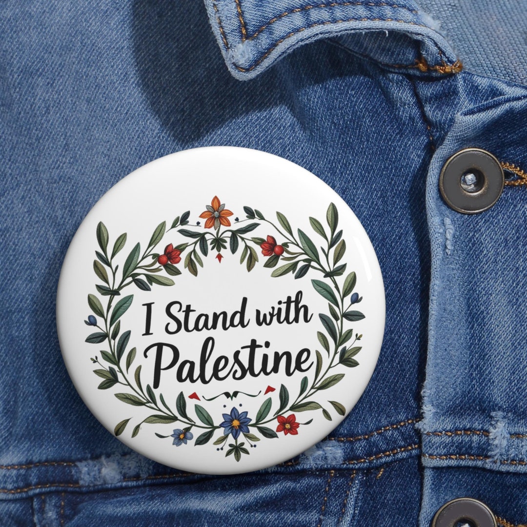 I Stand With Palestine Button: Supportive Enamel Pin - Etsy