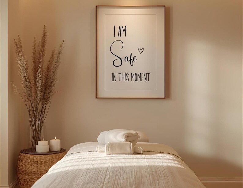 I Am Safe in This Moment Print: Grounding Affirmation Art (digital ...