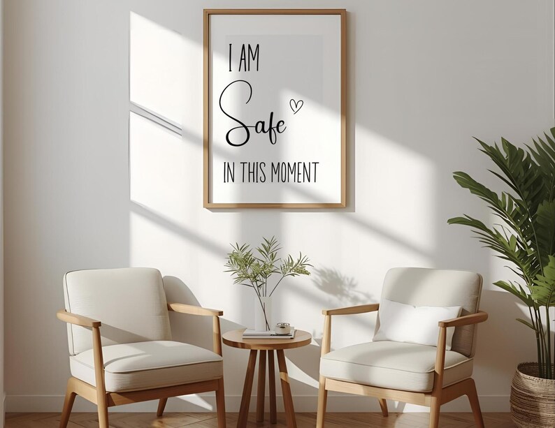I Am Safe in This Moment Print: Grounding Affirmation Art (digital ...