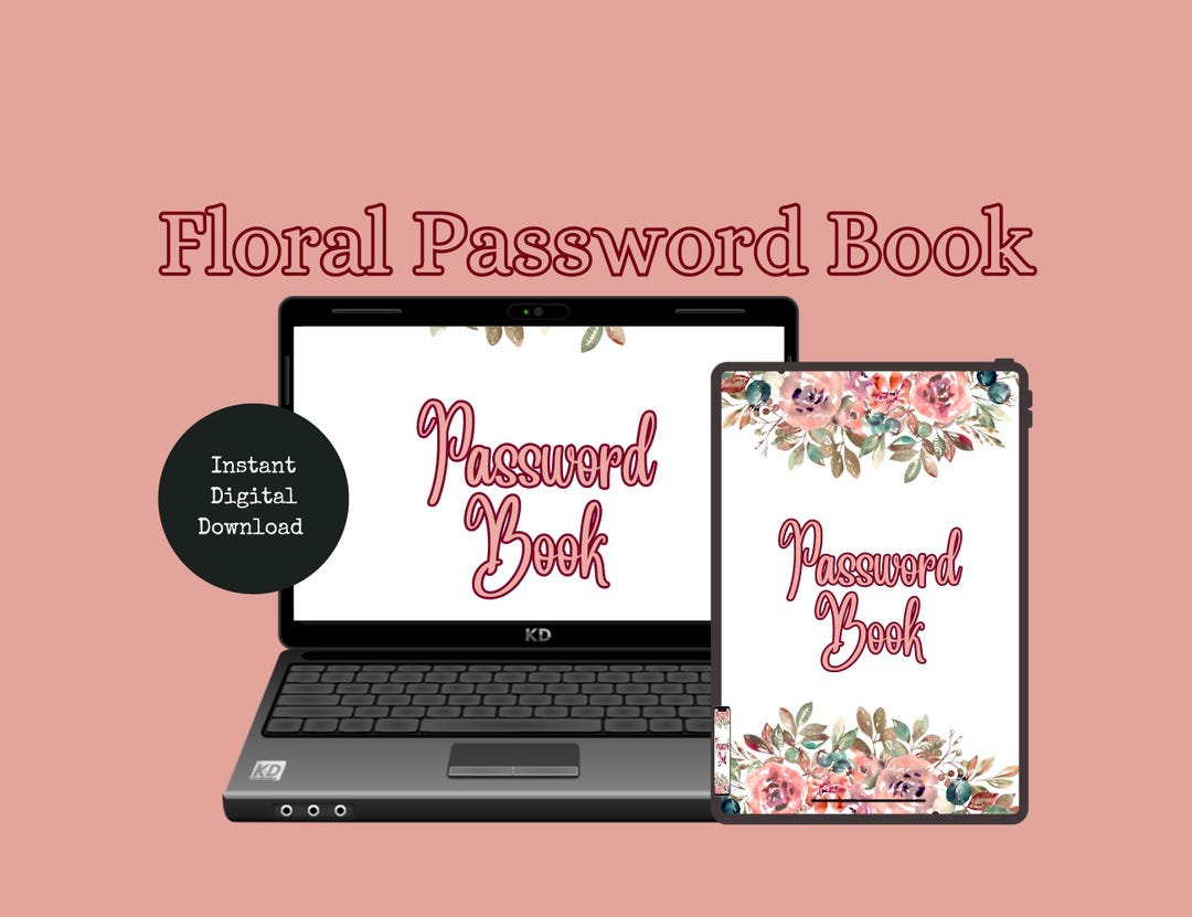 Floral Password Book Home Office Planning Organising Digital Download ...