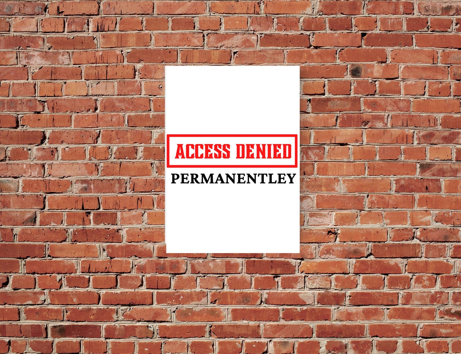 Access Denied Permanently Humour Poster Digital White Art Decor Home - Etsy