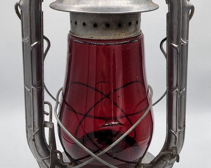 Vintage Dietz #2 Blizzard Oil Kerosene Lantern With Red Glass Globe ...