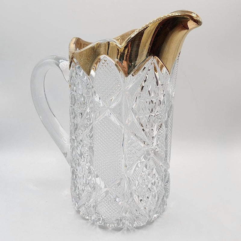 Vintage Glass Pitcher - Etsy