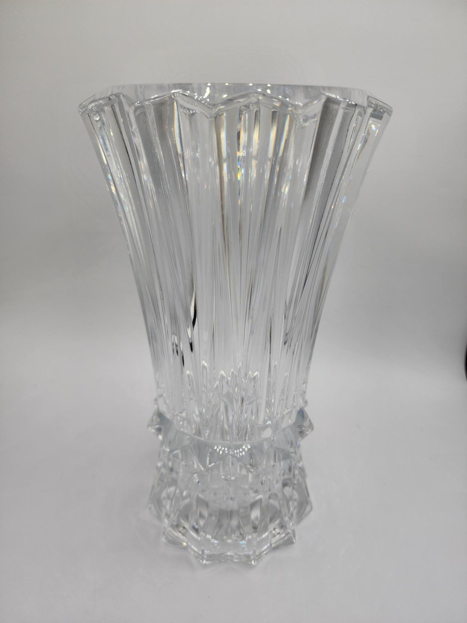 Statement Piece heavy Tall Crystal Vase Perfect Floral Centerpiece ...