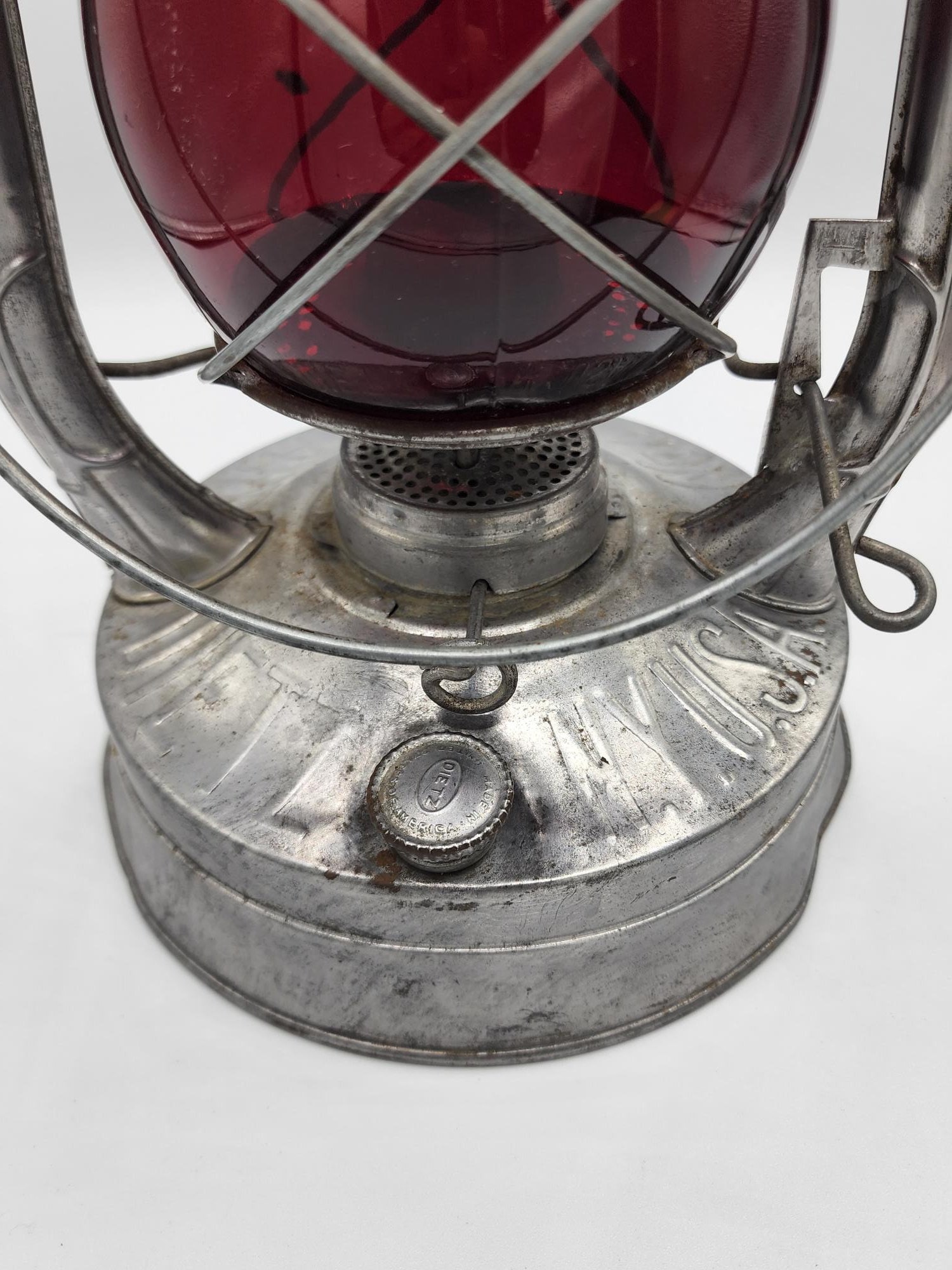 Vintage Dietz 2 Blizzard Oil Kerosene Lantern With Red Glass Globe Made ...