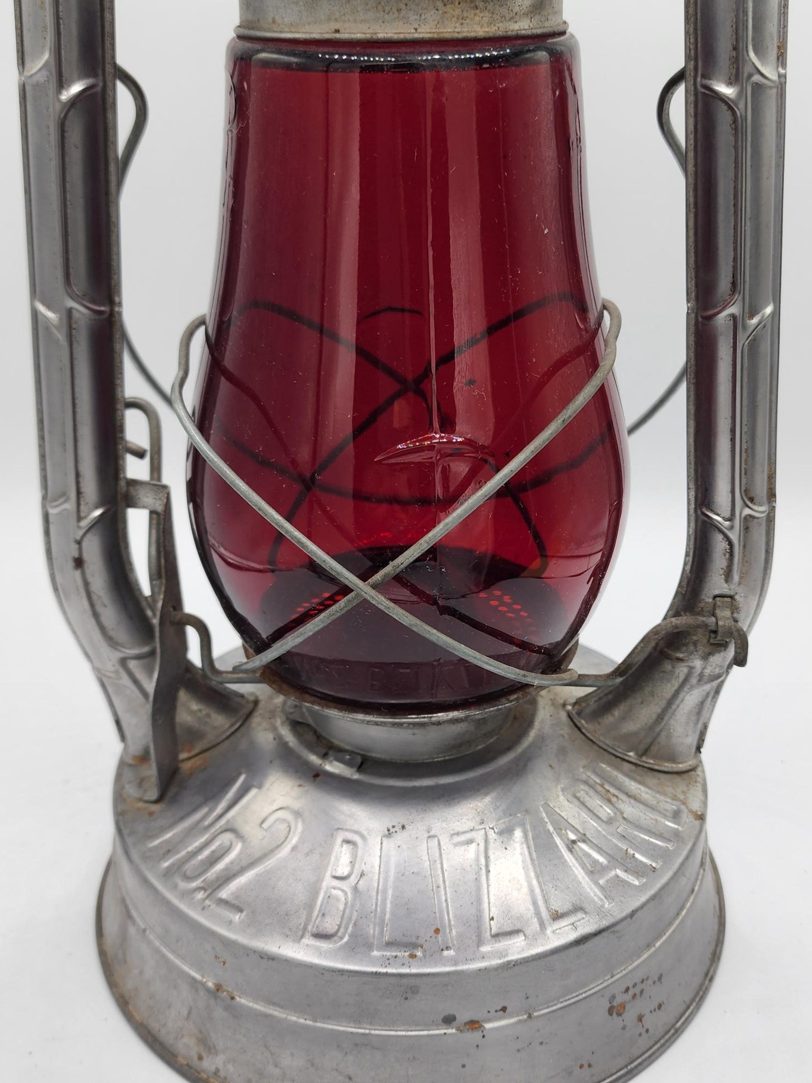 Vintage Dietz 2 Blizzard Oil Kerosene Lantern With Red Glass Globe Made ...