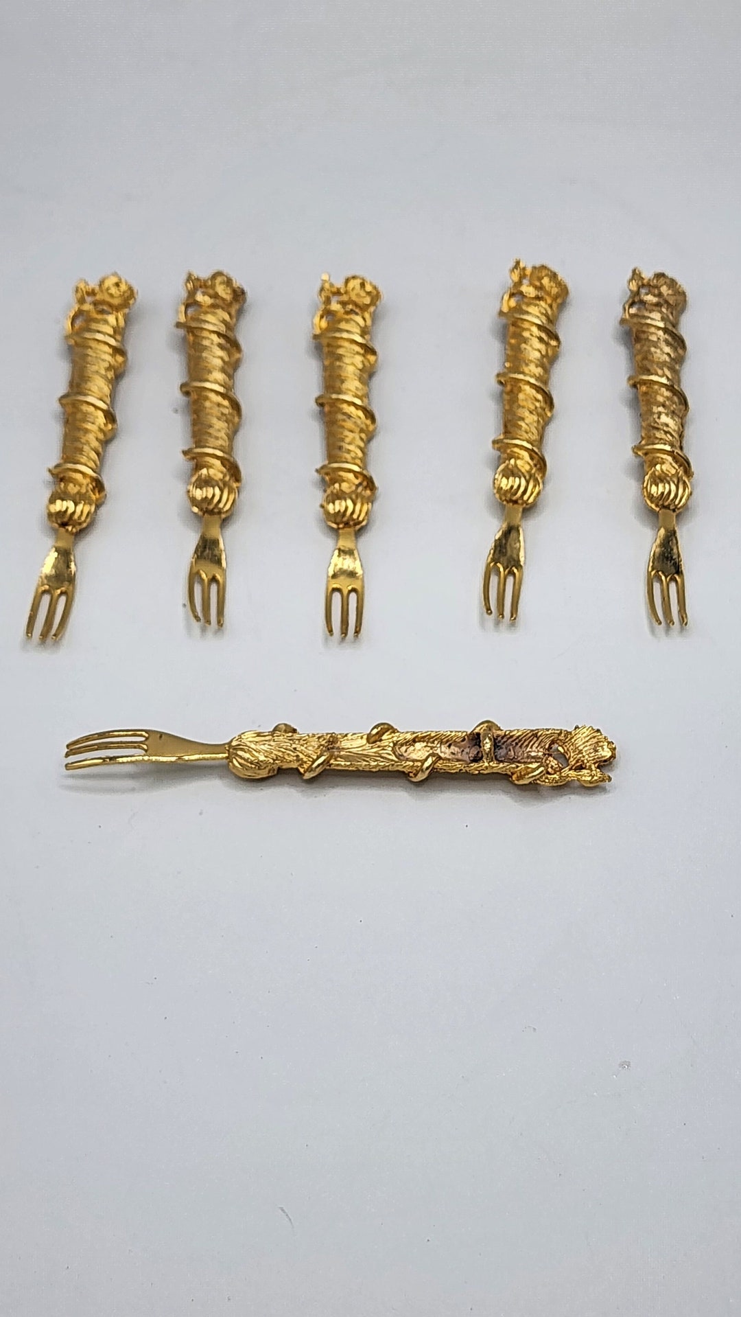 Golden Shrimp: 6x Vintage Gold Cocktail/shrimp Forks- No Box - Etsy