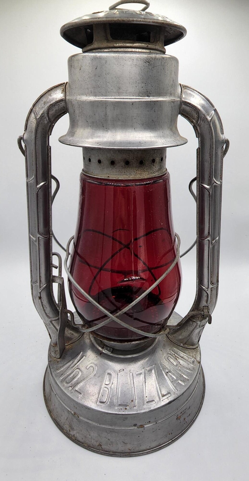 Vintage Dietz 2 Blizzard Oil Kerosene Lantern With Red Glass Globe Made ...