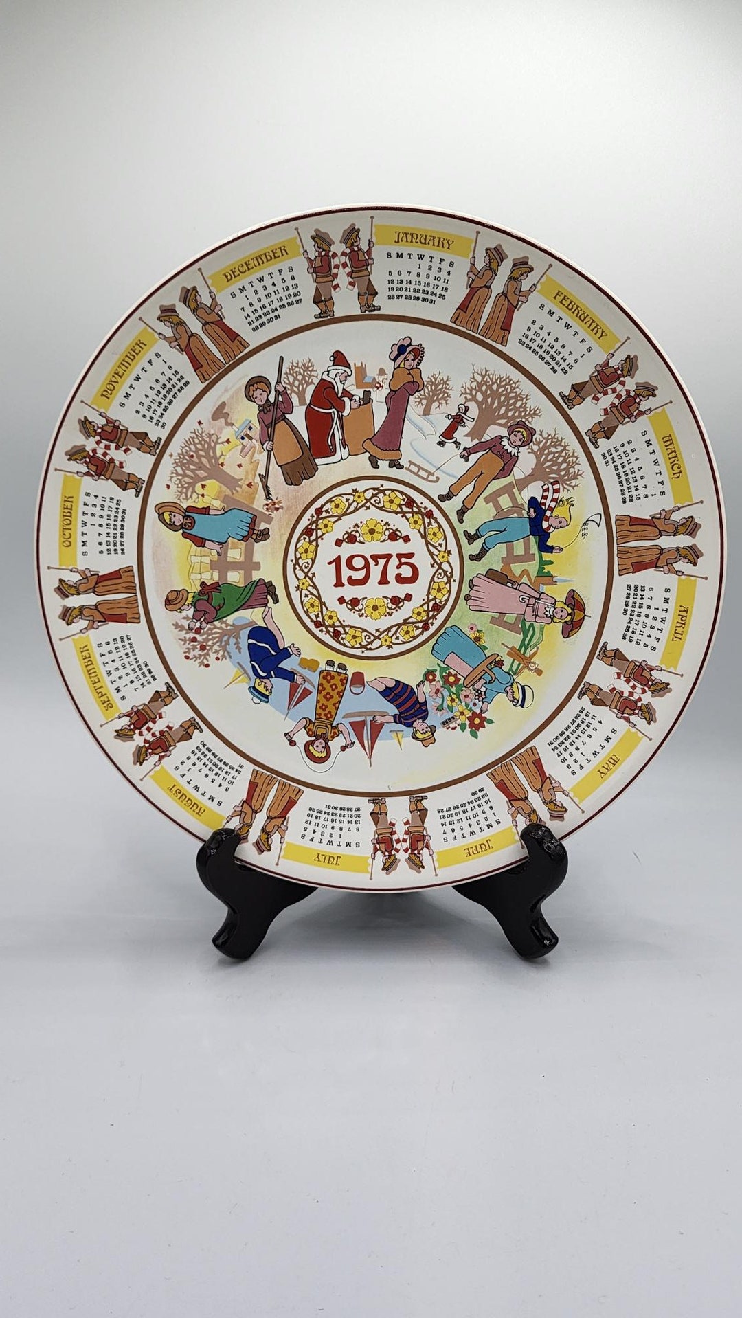1975 Wedgwood Calendar Plate 5th Series Made in England - Etsy