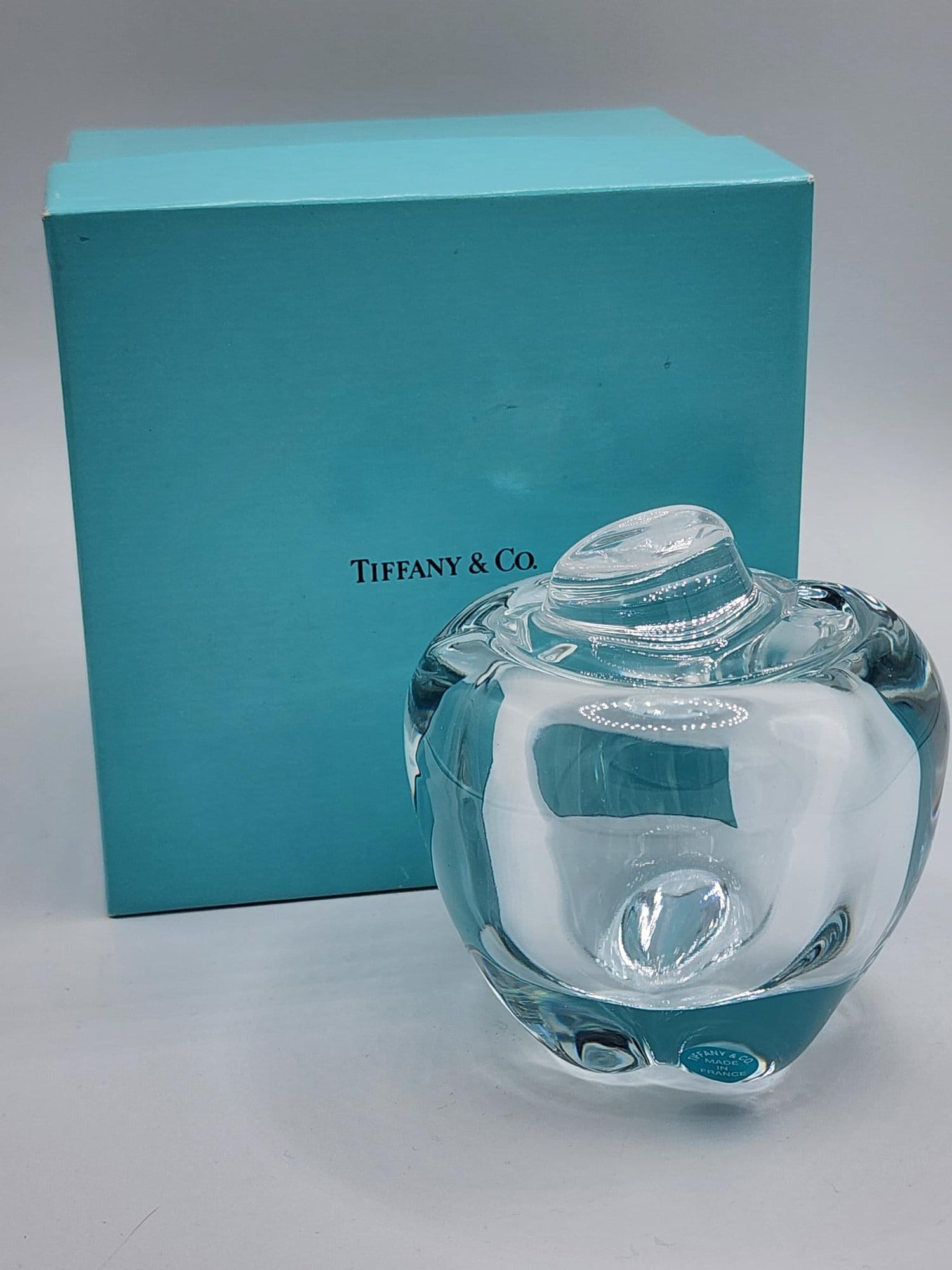 Authentic Tiffany & Co Signed Elsa Peretti Crystal Apple Condiment Jar ...