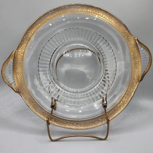 Victorian Vintage: Heavy Gilded Gold Trim Glass Handled Cake/appetizer ...