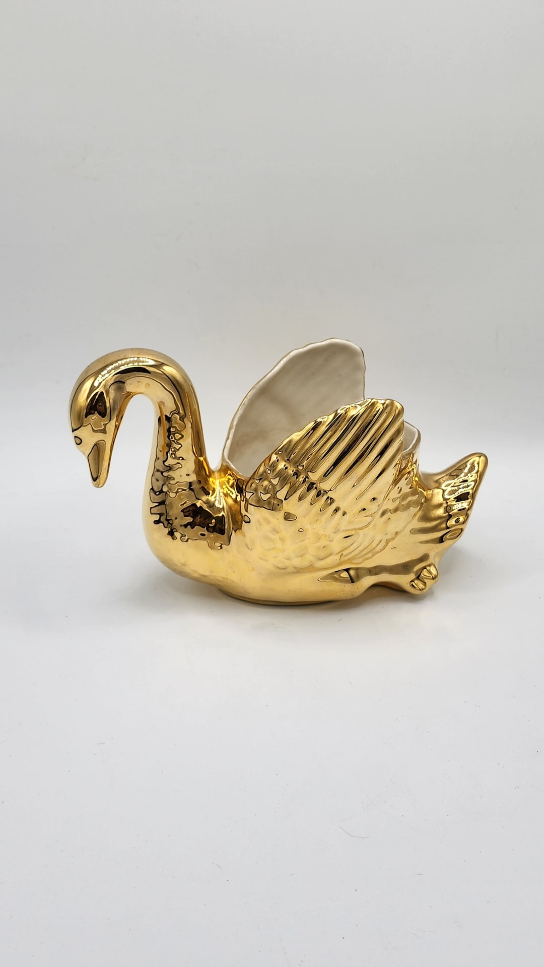 Golden Ticket: Beautiful 22K Golden Swan Planter - Etsy
