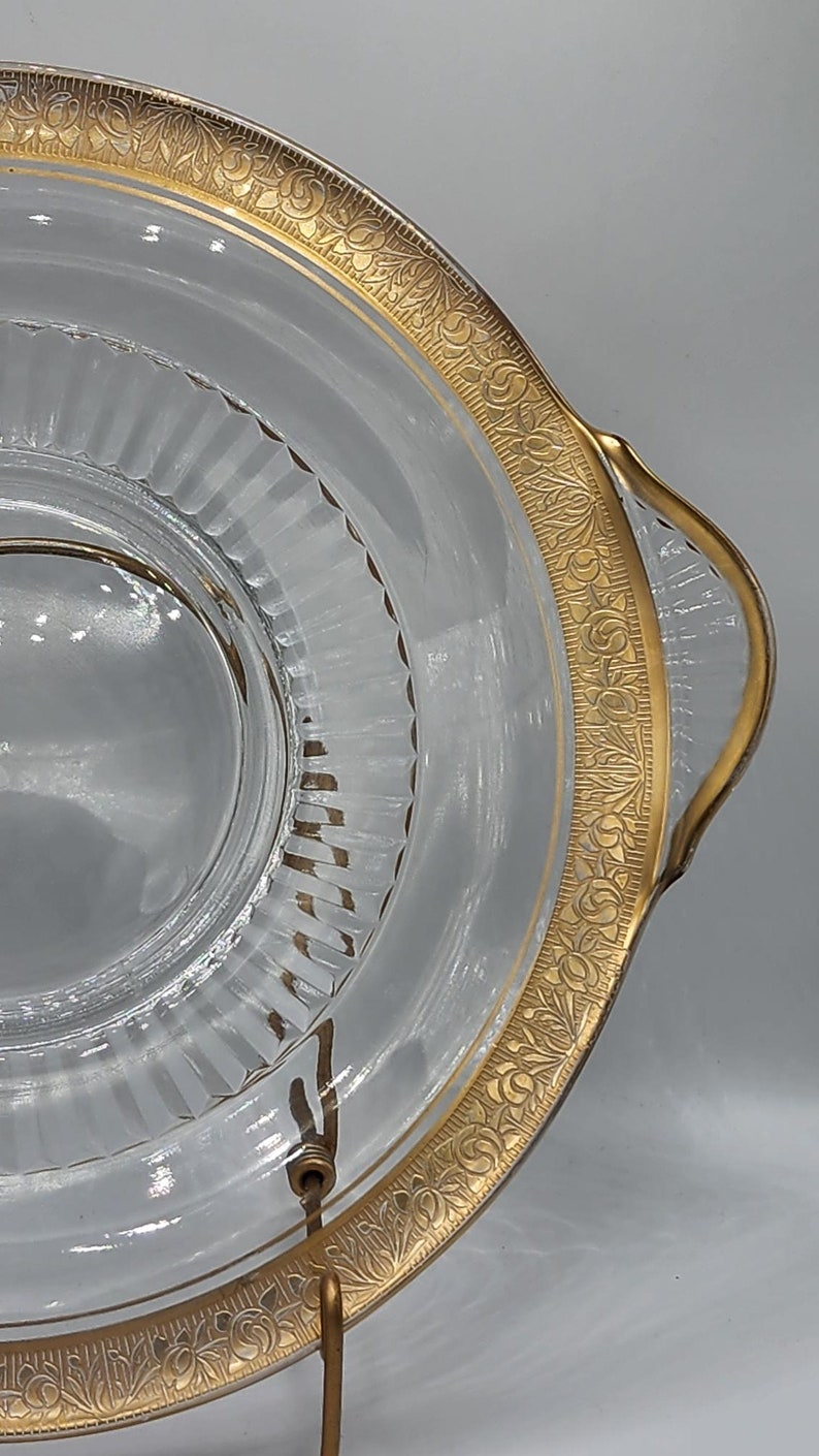 Victorian Vintage: Heavy Gilded Gold Trim Glass Handled Cake/appetizer ...