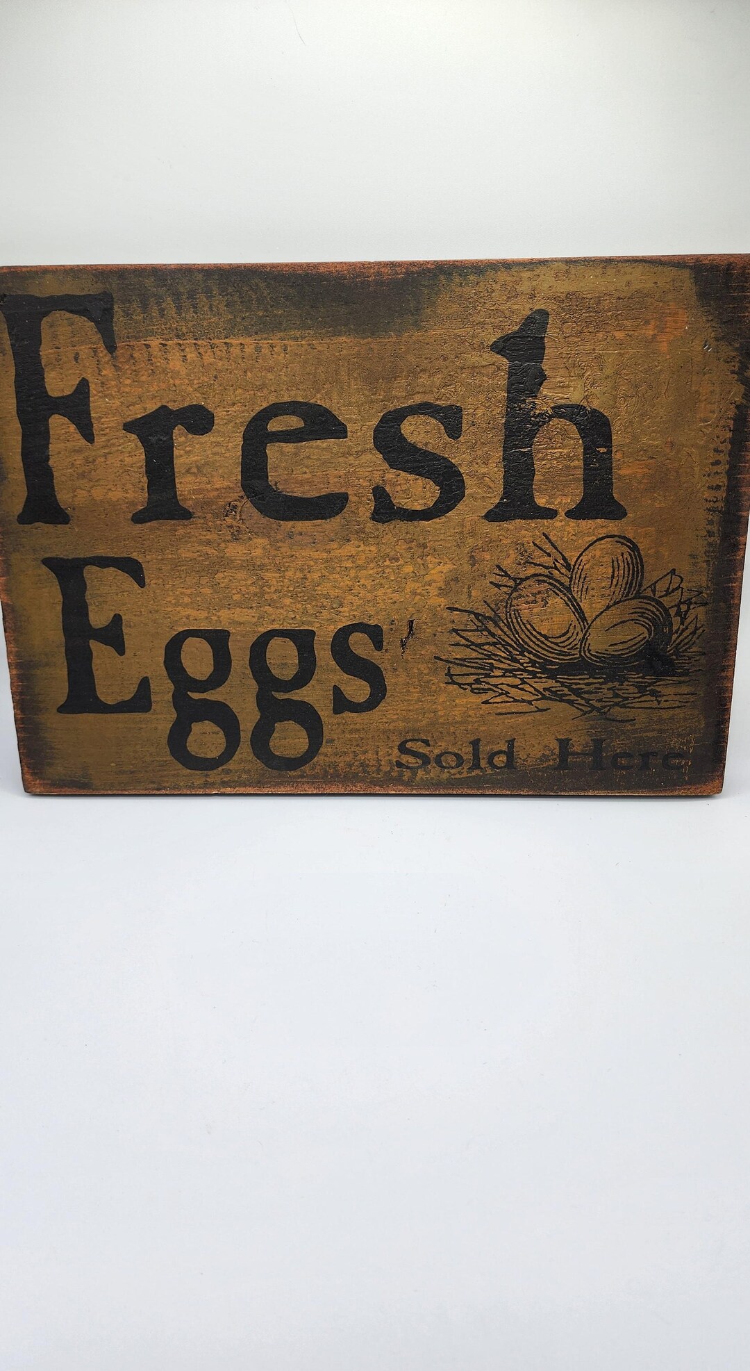 Country Signage: Weathered Wood Large 11" H "fresh Eggs" Hanging Sign ...