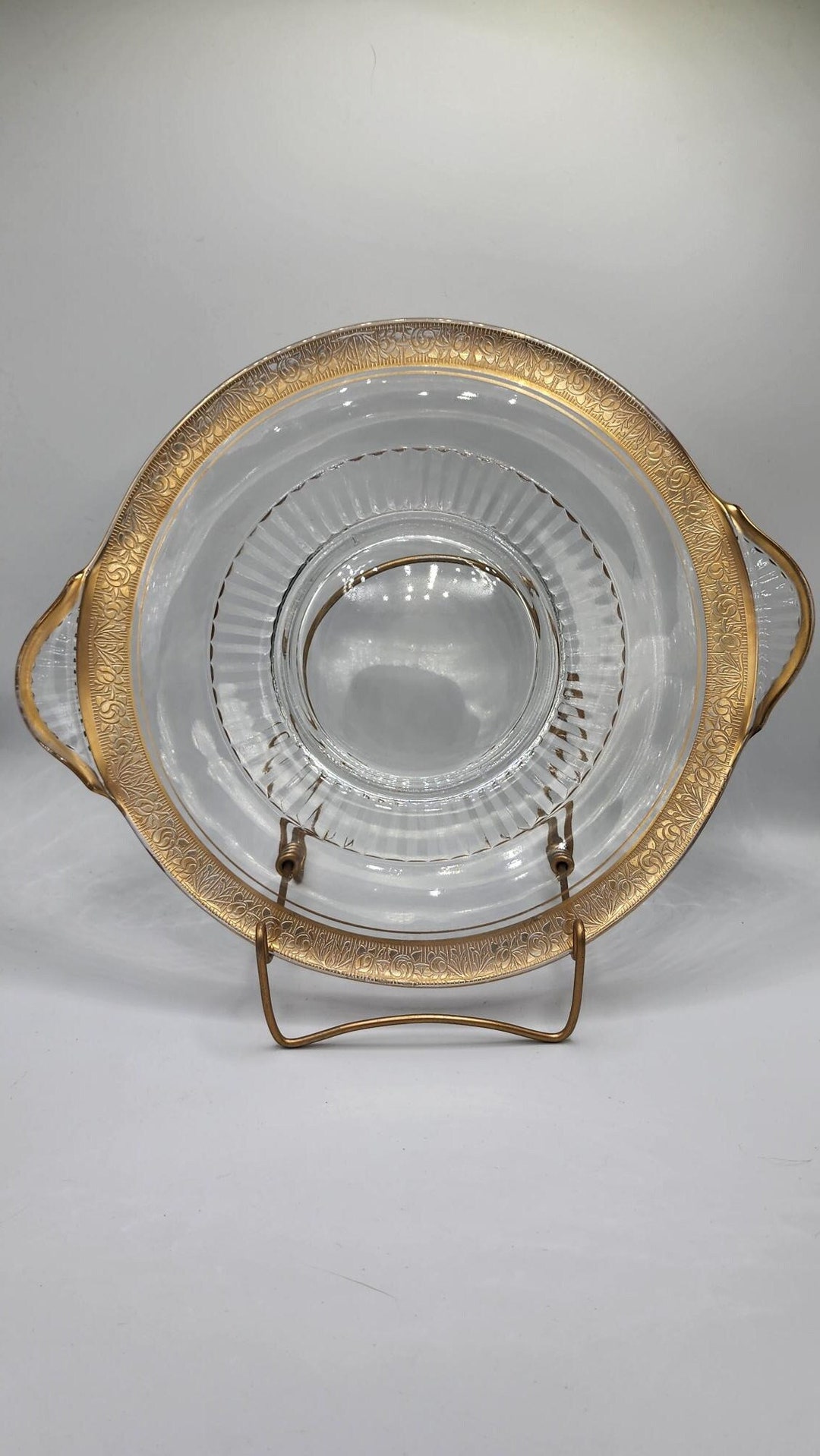 Victorian Vintage: Heavy Gilded Gold Trim Glass Handled Cake/appetizer ...