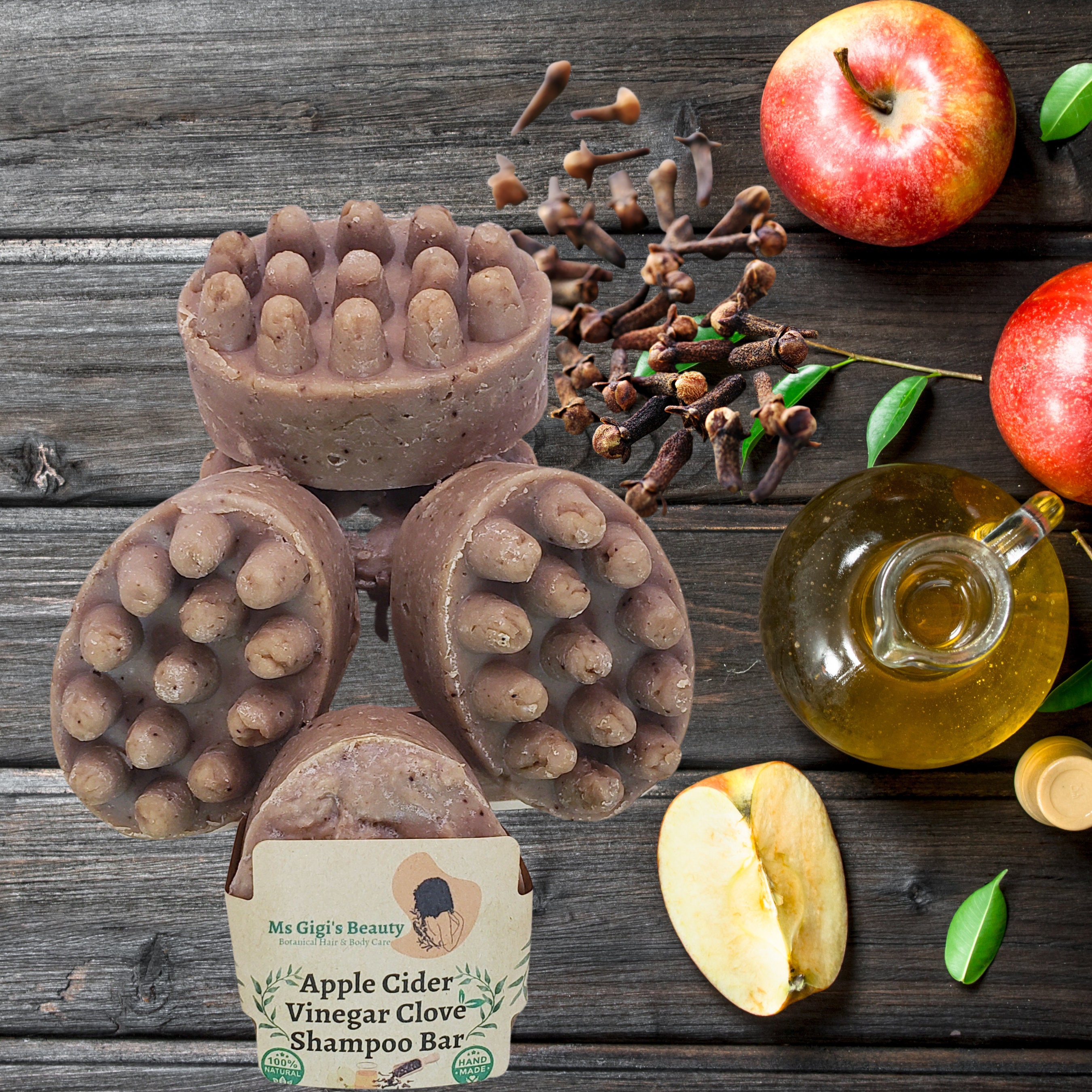 Apple Cider Vinegar Clove Shampoo Massage Bar, Natural Shampoo Bar, PH ...