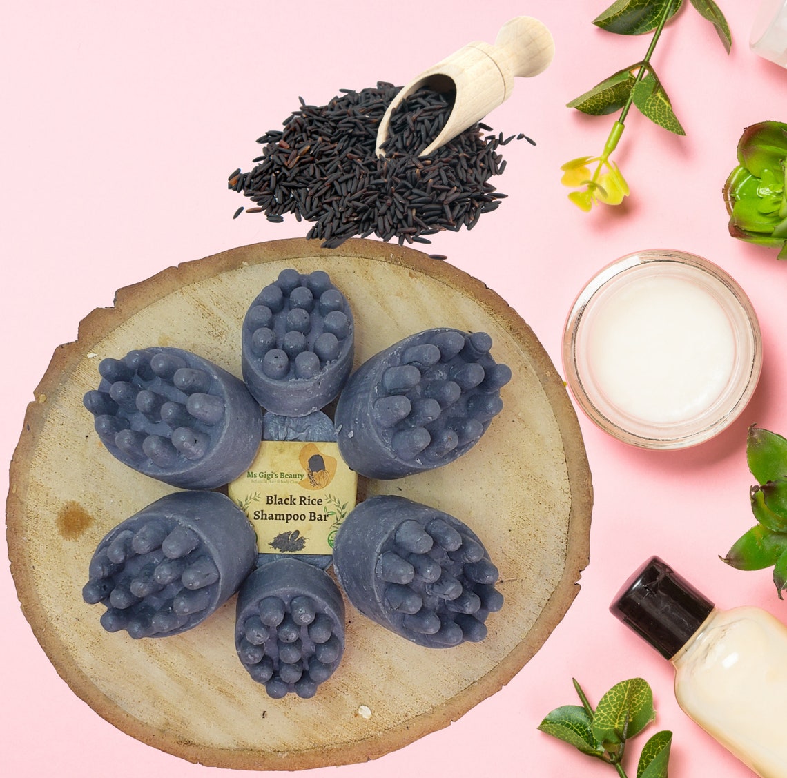 Black Rice Water Shampoo Bar, Shampoo Massage Bar, Hair Growth Shampoo ...