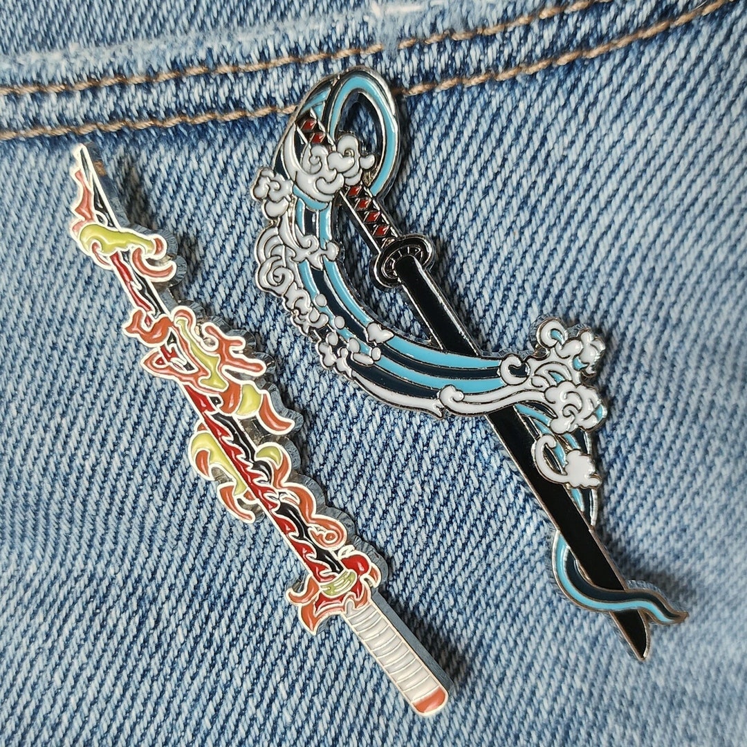 Anime Enamel Pin Demon Sword Pins Geek Gift - Etsy