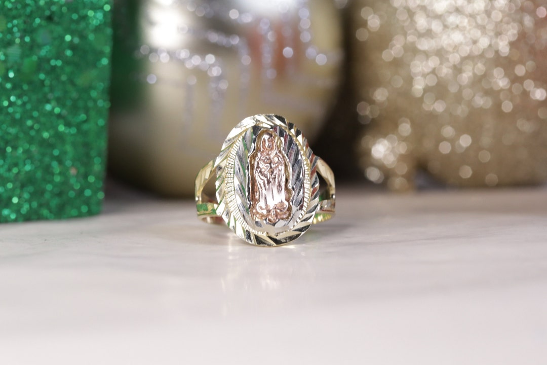 10k Gold Virgin Mary Big Size Ring for Women / Gift / Religious Ring ...