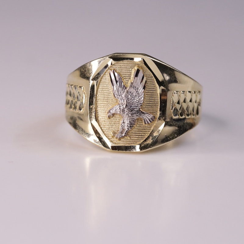 14k Gold Eagle Ring - Etsy