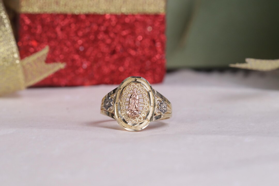 10k Gold Virgin Mary Rose Spacial Ring for Women / Gift / Religious ...